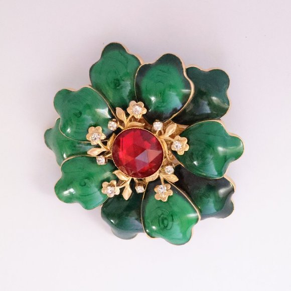 MOANS | Jewelry | Chris Crouch Moans Deep Green Poured Glass Flower ...